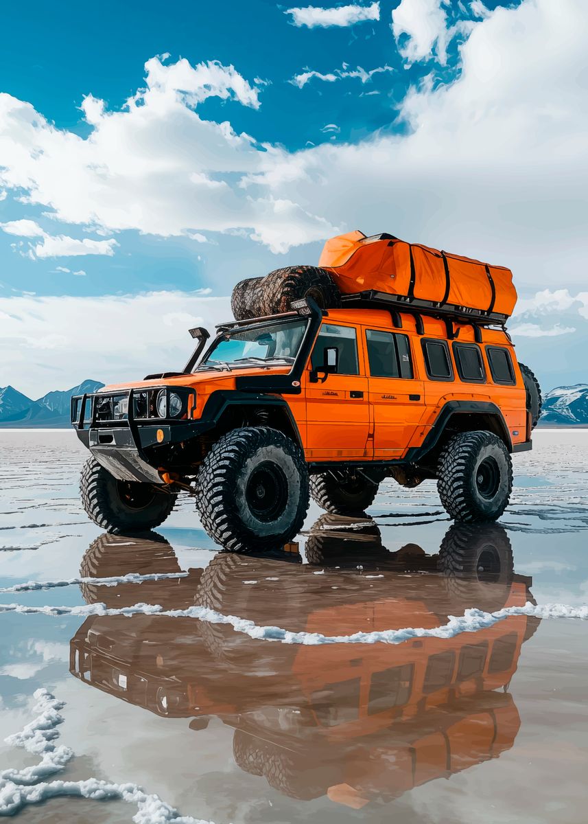 'Orange Off-Road Vehicle' Poster, picture, metal print, paint by | Displate