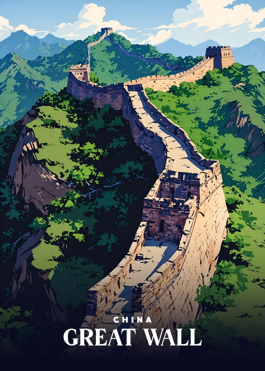 'Great Wall of China' Poster, picture, metal print, paint by Ez ...