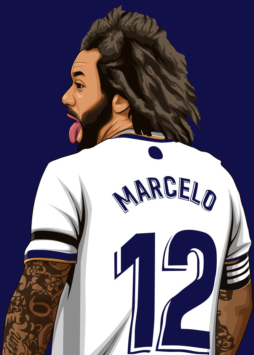 'Marcelo Football Illustration' Poster, picture, metal print, paint by ...