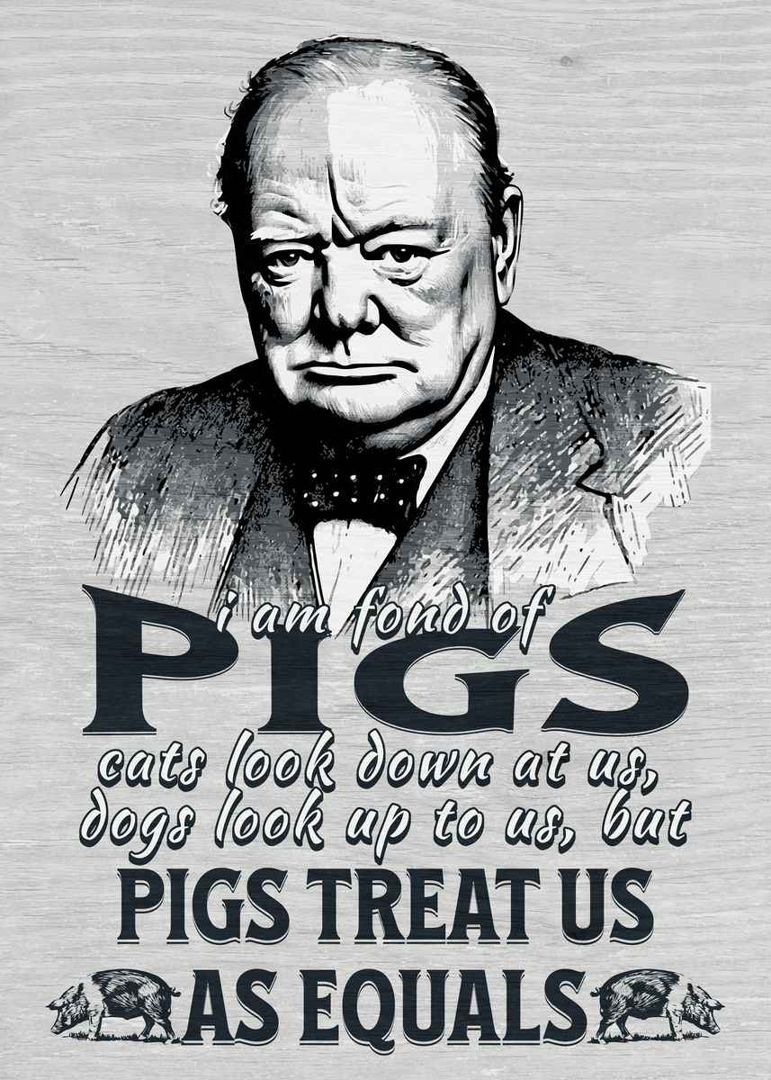 'Funny Winston Churchill Quote' Poster, picture, metal print, paint by ...
