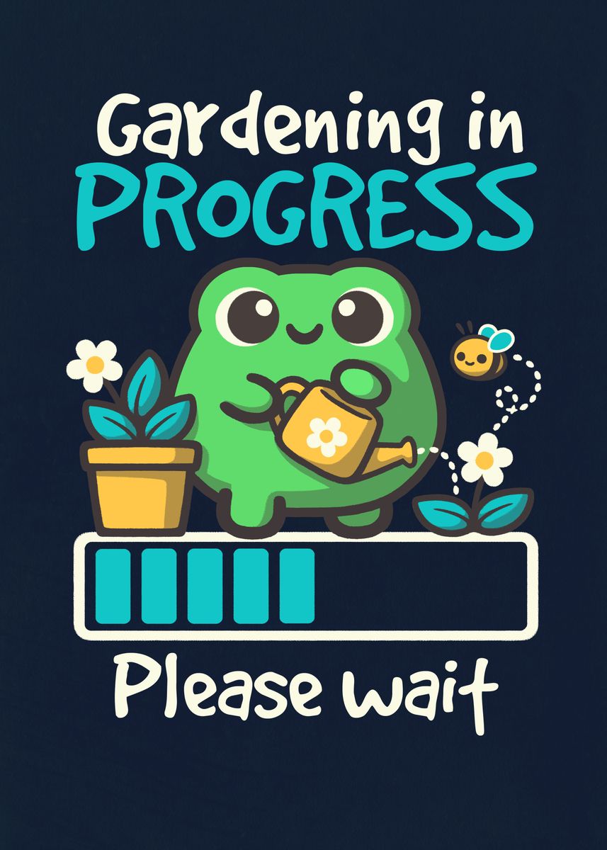 'Gardening in Progress' Poster, picture, metal print, paint by ...