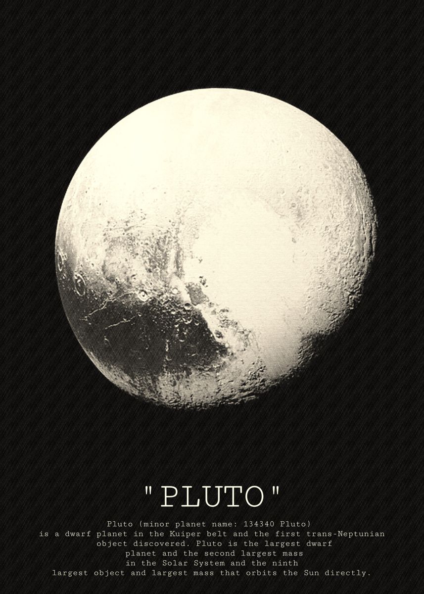 'Pluto Dwarf Planet' Poster, picture, metal print, paint by Brexmore ...