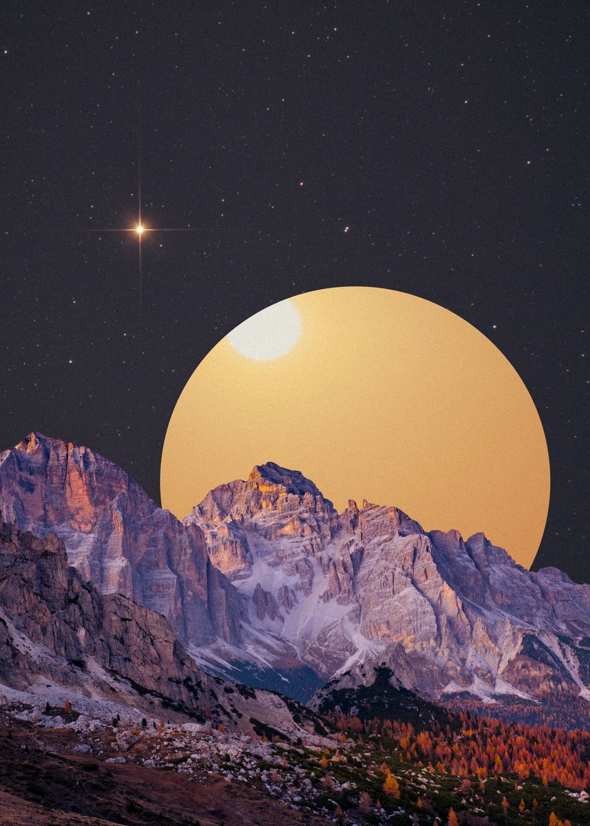 'Landscape with Surreal Sun' Poster, picture, metal print, paint by ...