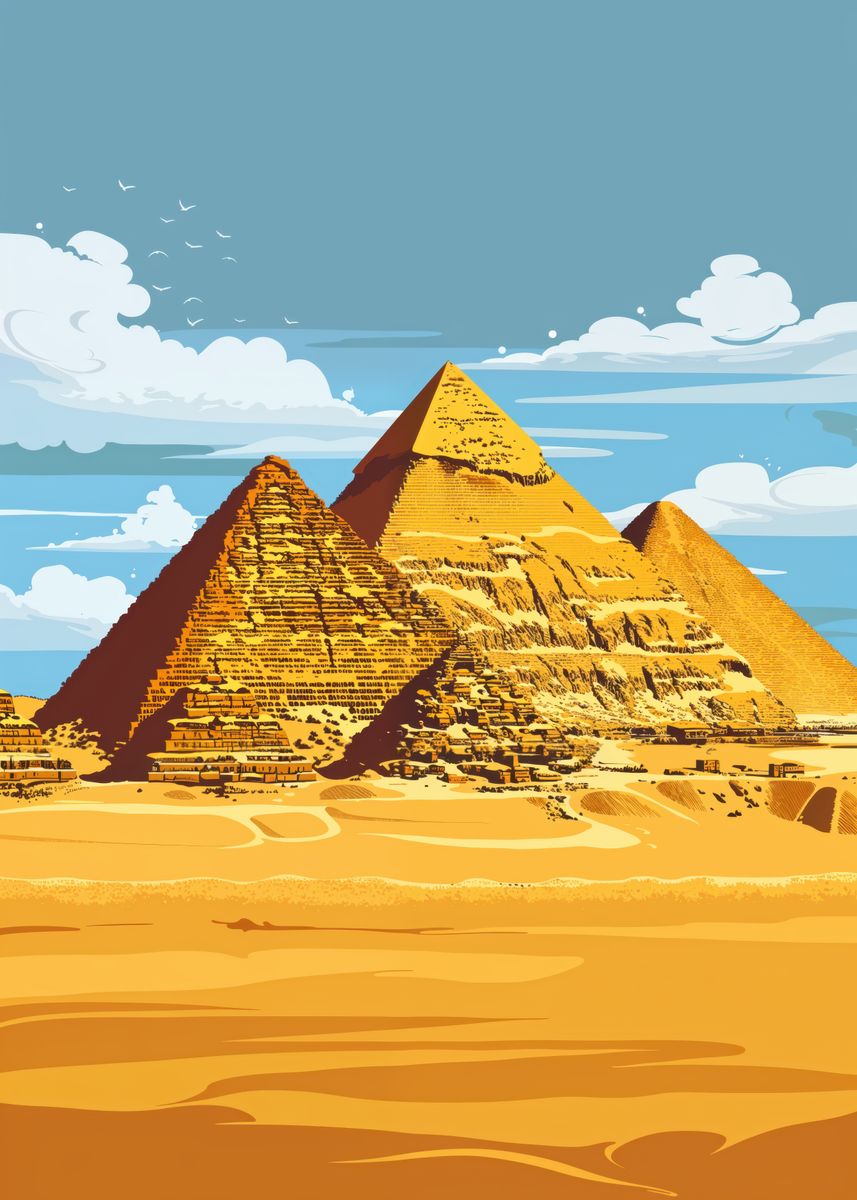 'Pyramids of Giza' Poster, picture, metal print, paint by Powerful ...