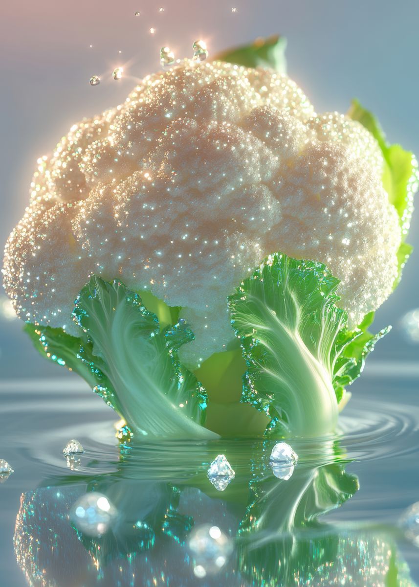 'Sparkling Cauliflower' Poster, picture, metal print, paint by le Petra ...
