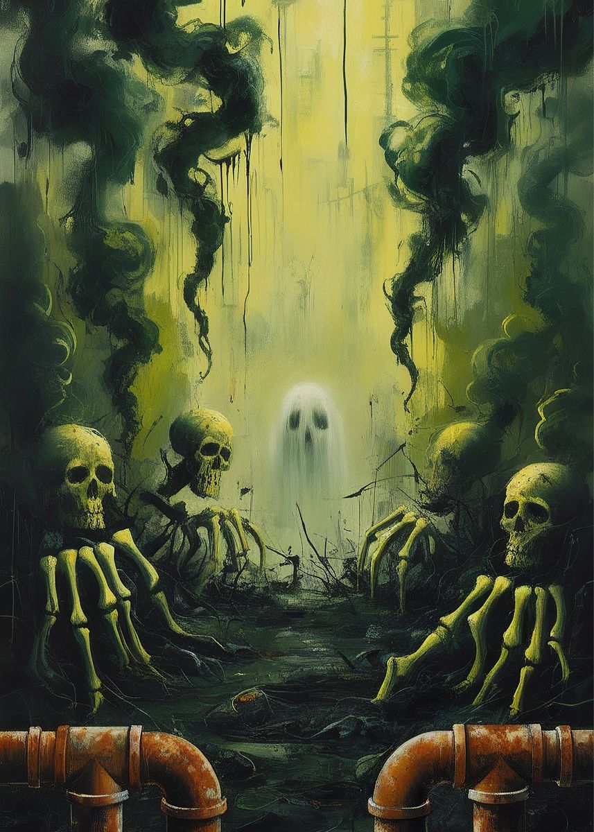 'Ghost in Toxic Wasteland' Poster, picture, metal print, paint by ...