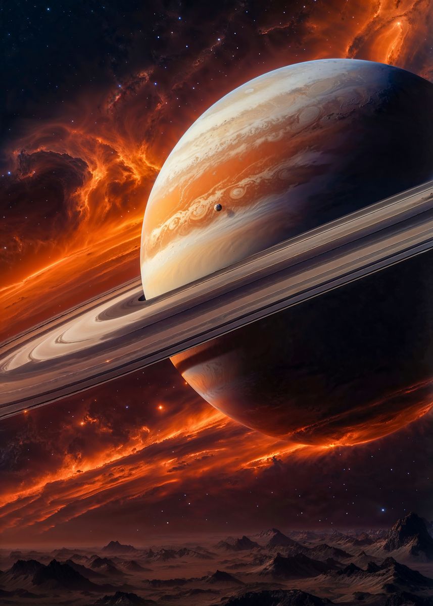 'Saturn in Space' Poster, picture, metal print, paint by Lootprint ...