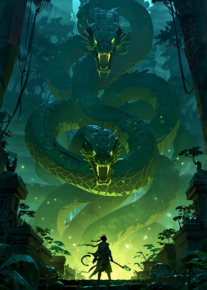 'Giant Serpent Guardian' Poster, picture, metal print, paint by Brabusa ...