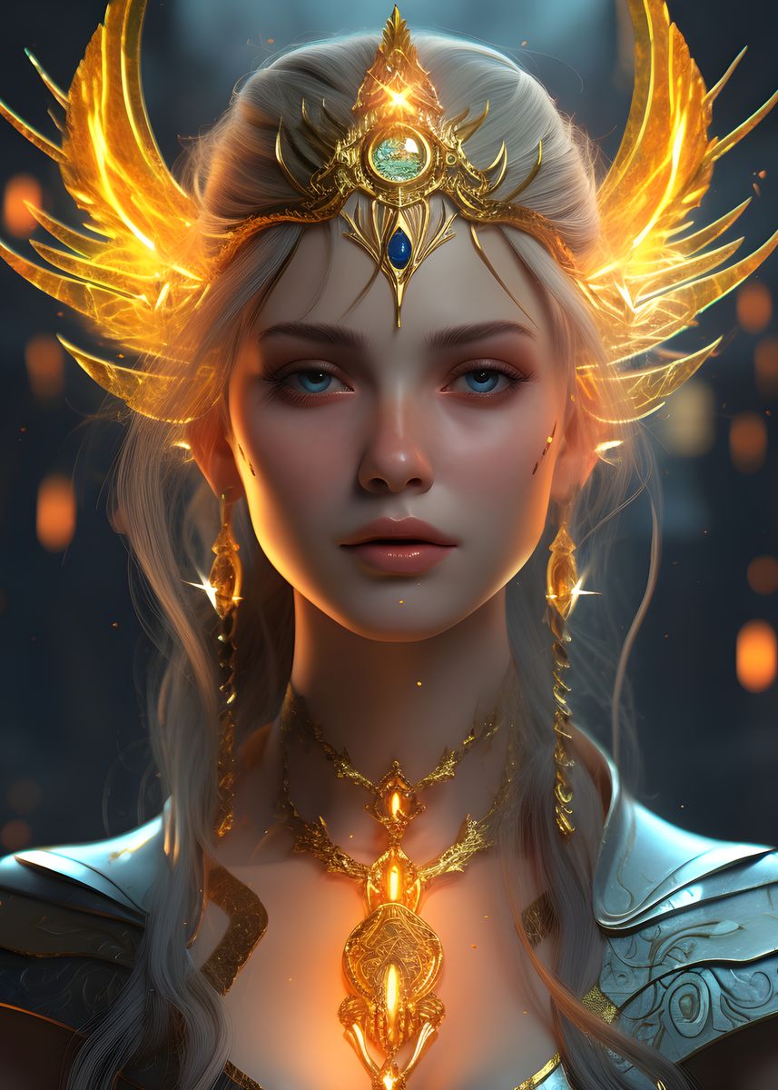 'The Radiant Monarch's Gaze' Poster, picture, metal print, paint by ...