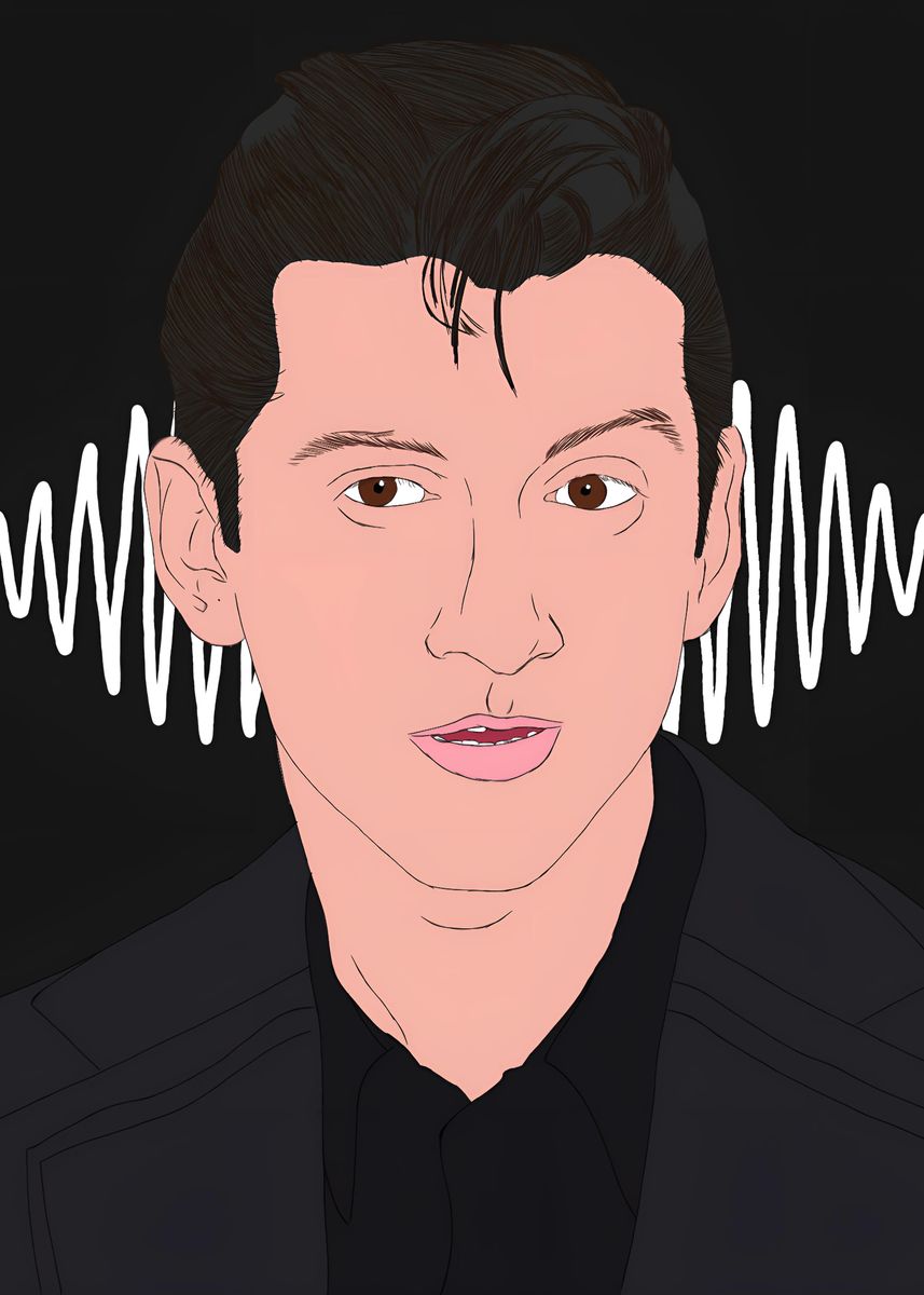 'Alex Turner Portrait' Poster, picture, metal print, paint by Mach ...