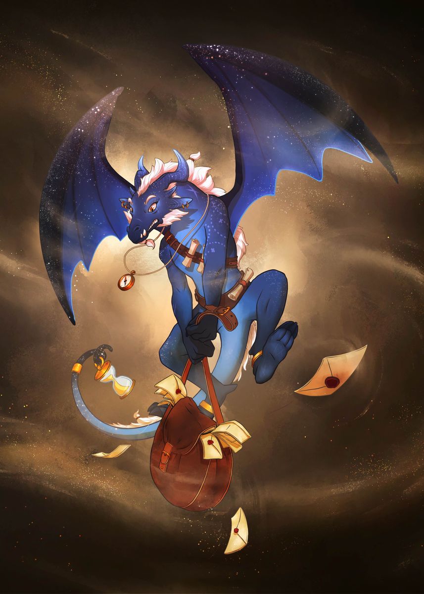 'Dragon Mail Carrier' Poster, picture, metal print, paint by Kaaena ...