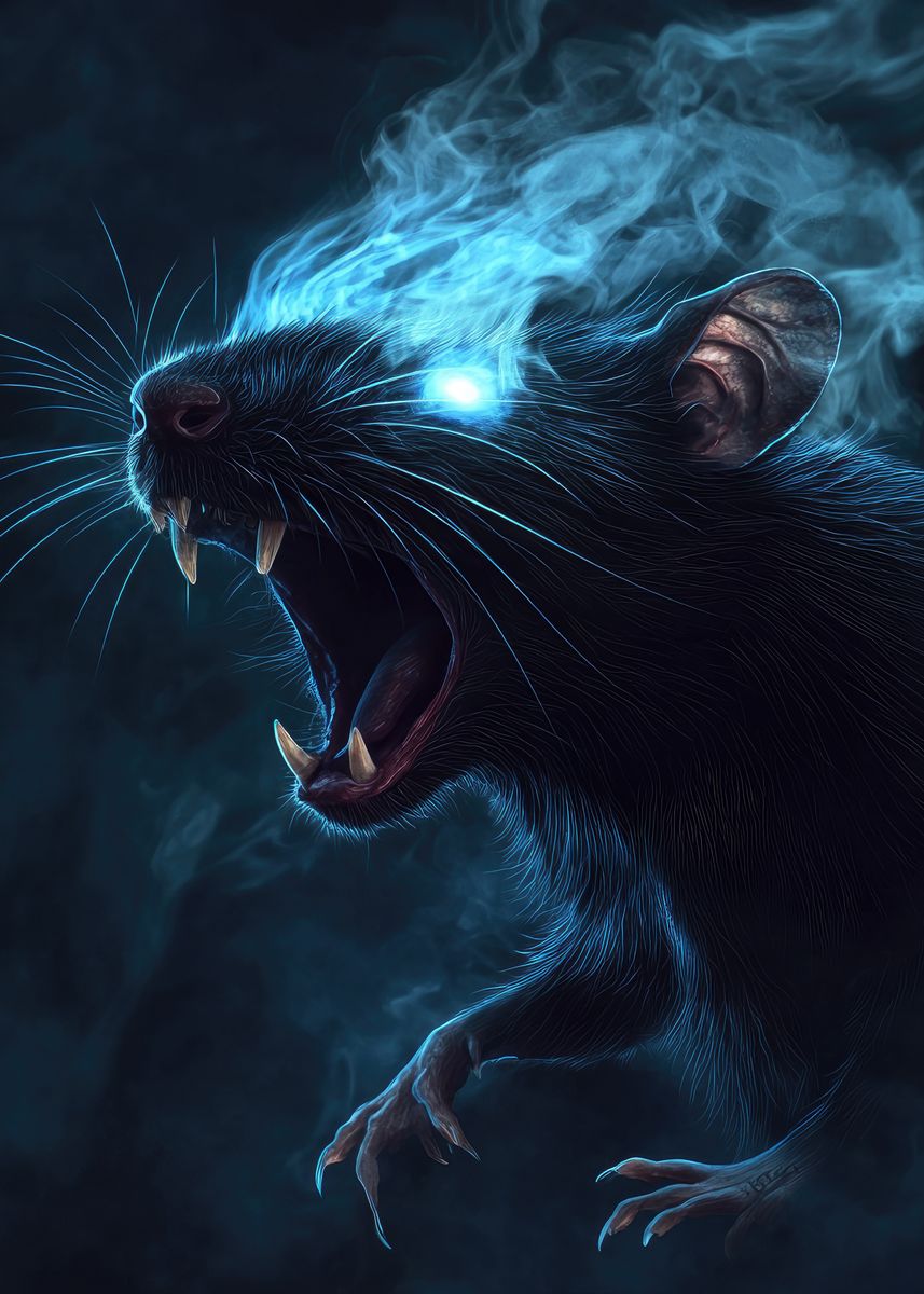 'Ferocious Possessed Rat' Poster, picture, metal print, paint by ...