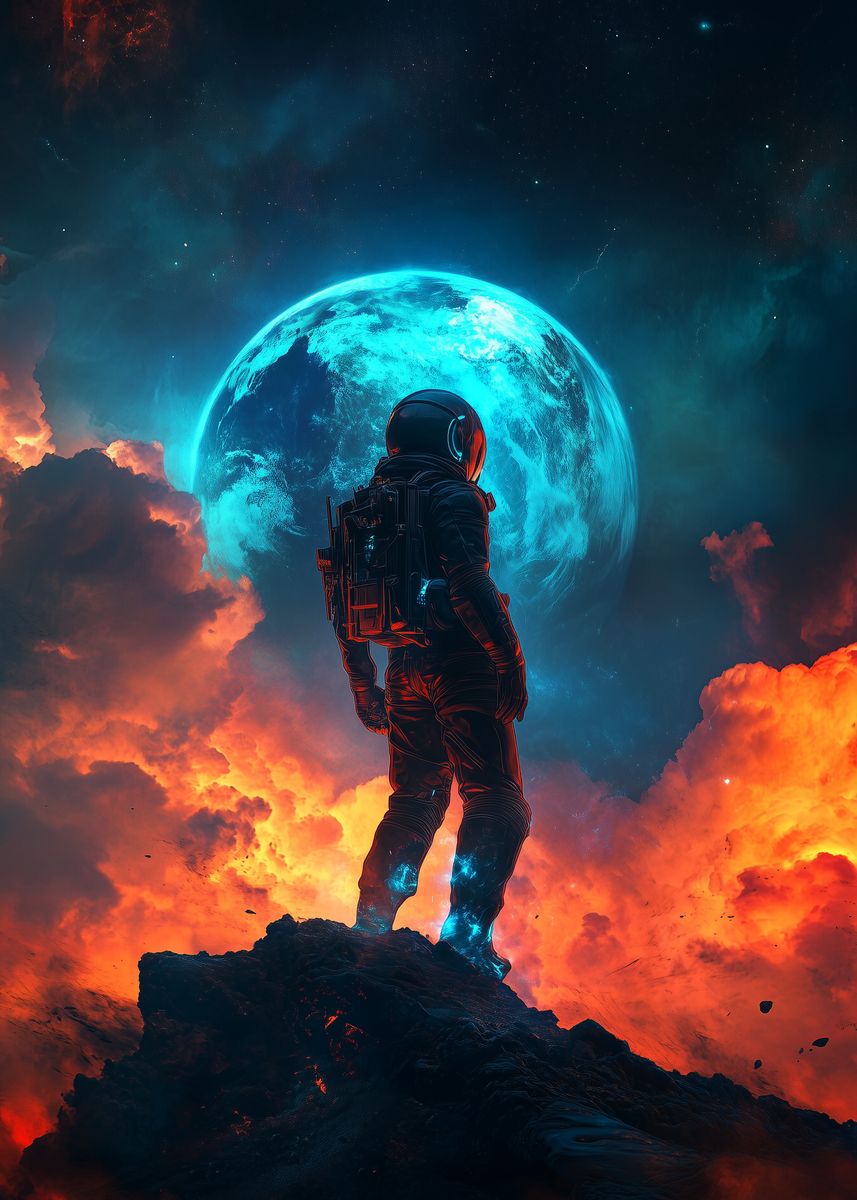 'Astronaut on Alien Planet' Poster, picture, metal print, paint by hadi ...