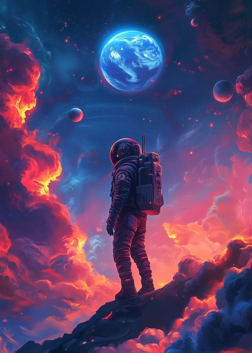 'Astronaut in Space' Poster, picture, metal print, paint by hadi helmi ...