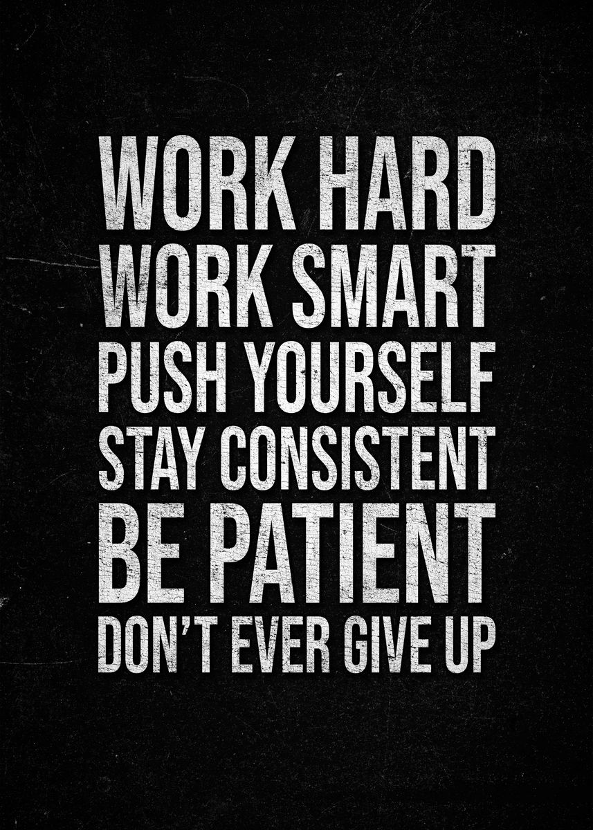 'Work Hard Work Smart' Poster, picture, metal print, paint by BPDesign ...