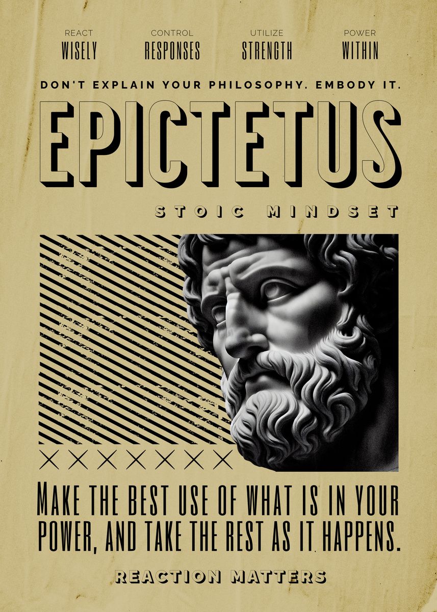 'Epictetus Stoic Mindset Motivation' Poster, picture, metal print ...