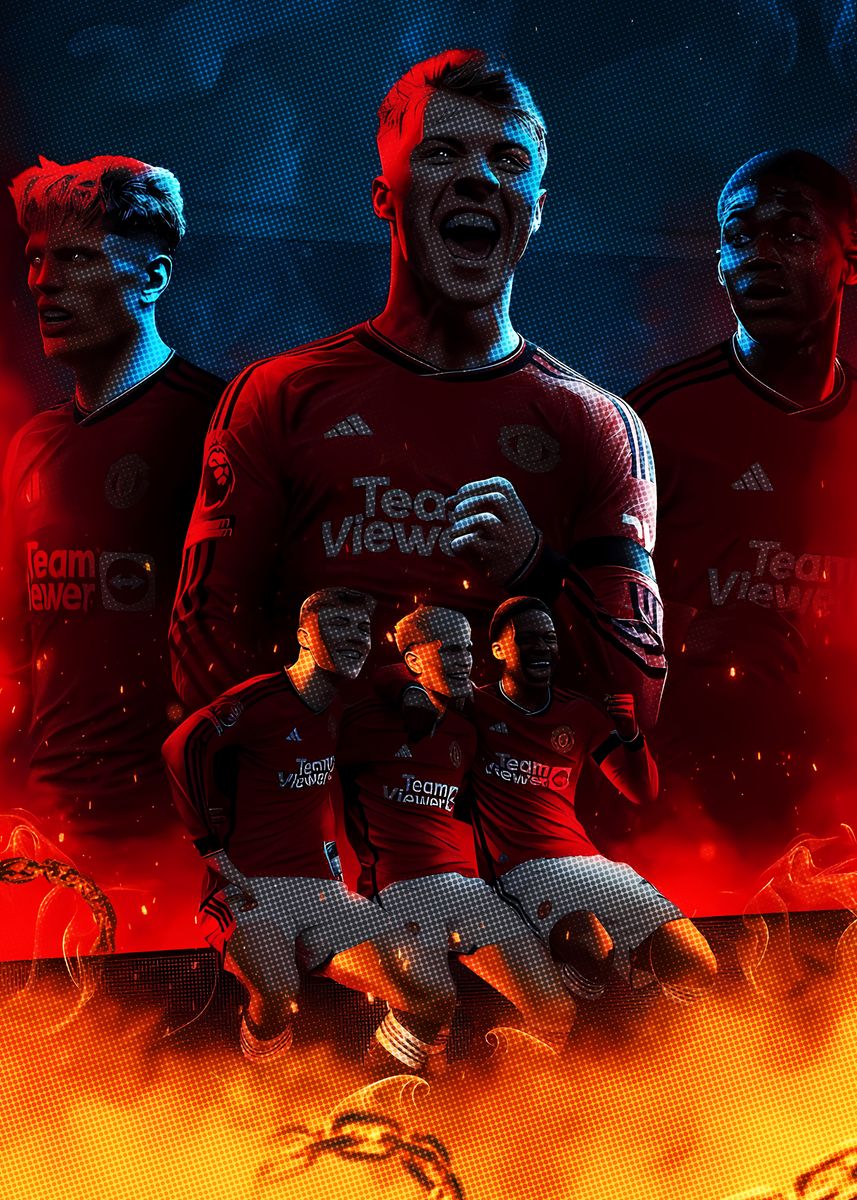 'Garnacho Manchester United' Poster, picture, metal print, paint by ...