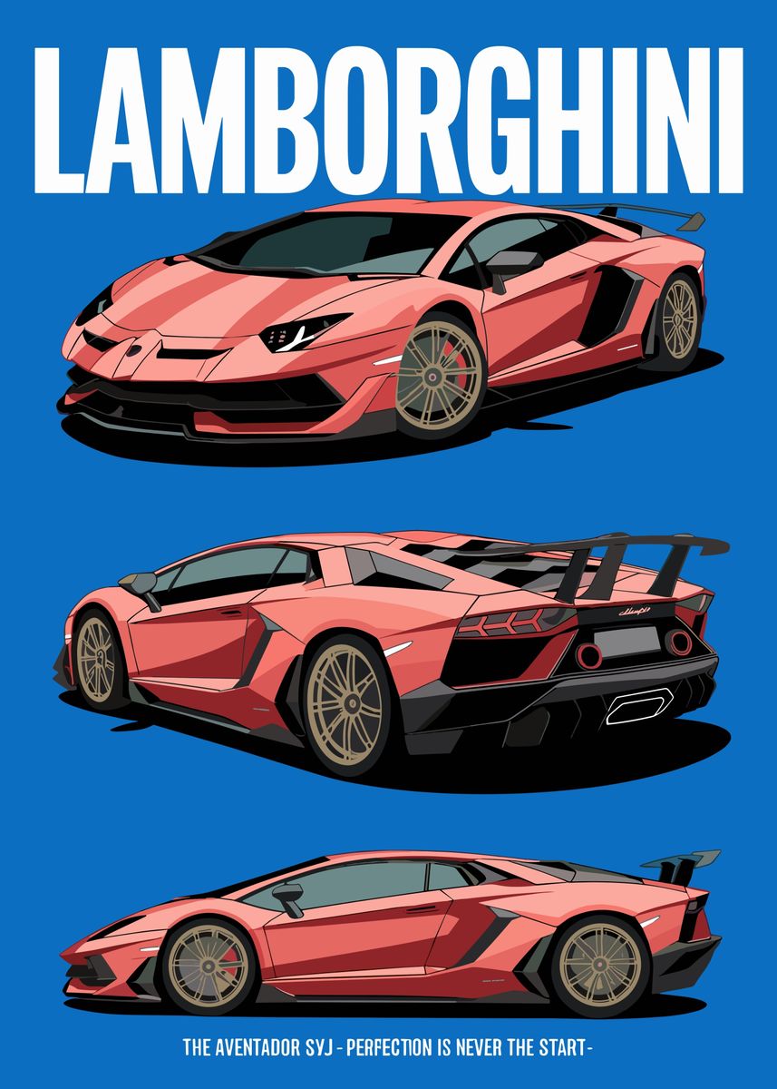 'Lamborghini Aventador SVJ ' Poster, picture, metal print, paint by ...
