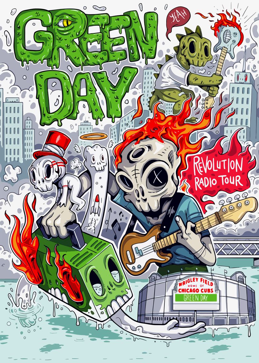 'Green Day Revolution Radio' Poster, picture, metal print, paint by ...