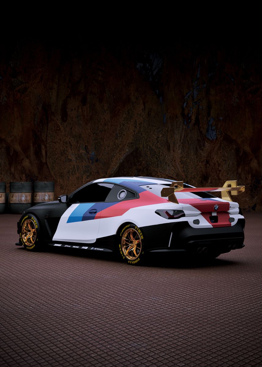 'BMW M4 Race Car - Back' Poster, picture, metal print, paint by 21 MXM ...