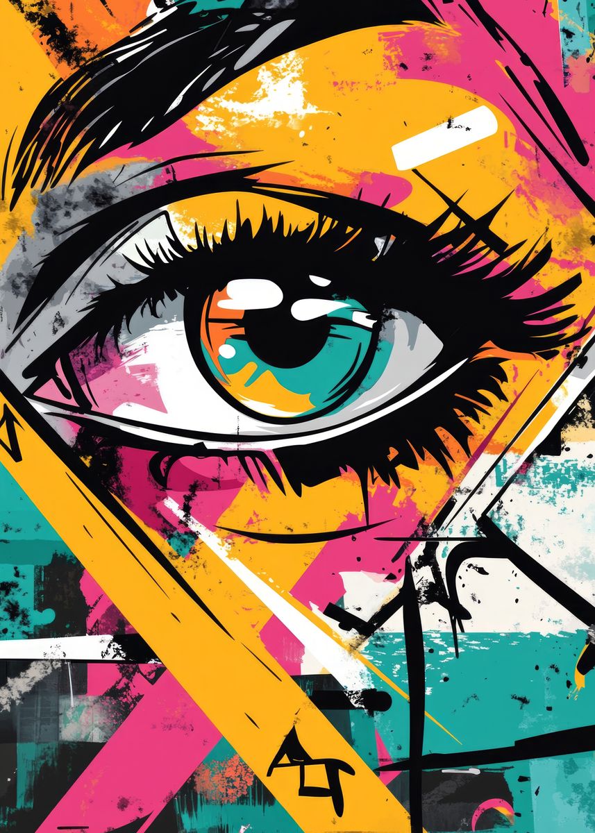 'Abstract Eye Art' Poster, picture, metal print, paint by Jerhus | Displate