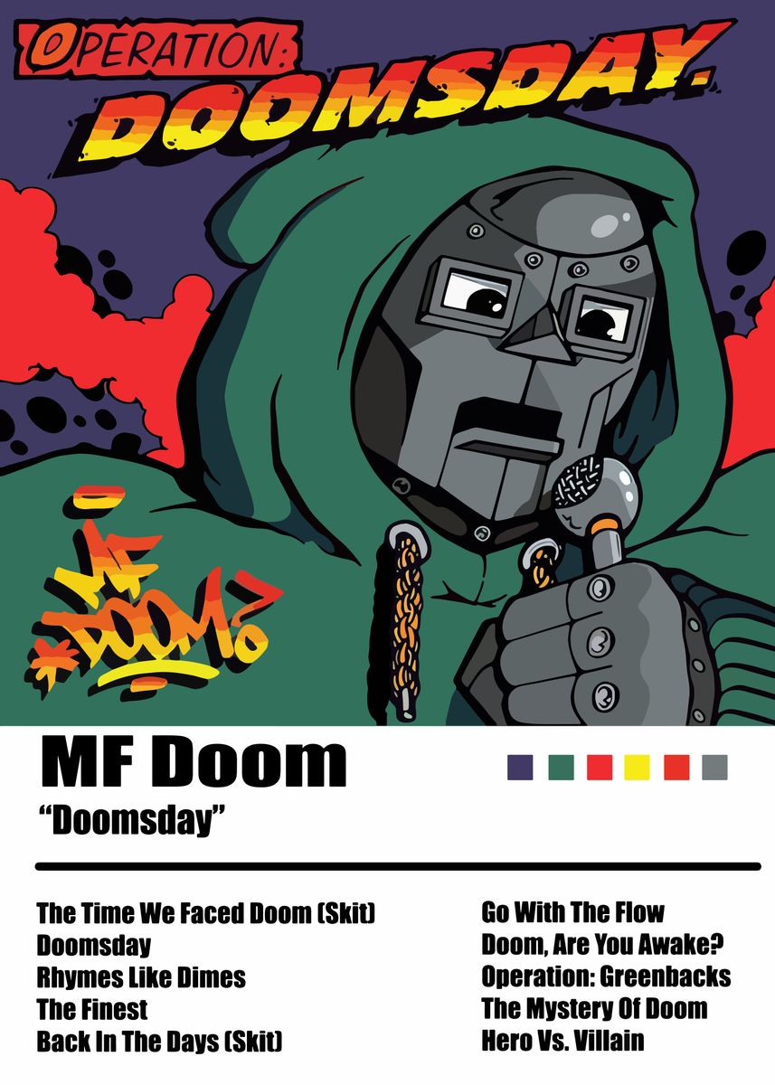 'MF Doom Doomsday Album Cover' Poster, picture, metal print, paint by ...
