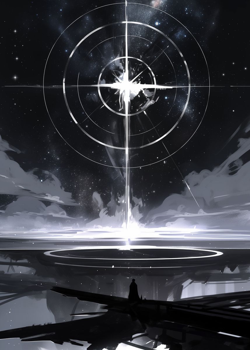 'Cosmic Beam' Poster, picture, metal print, paint by Dareen Art | Displate