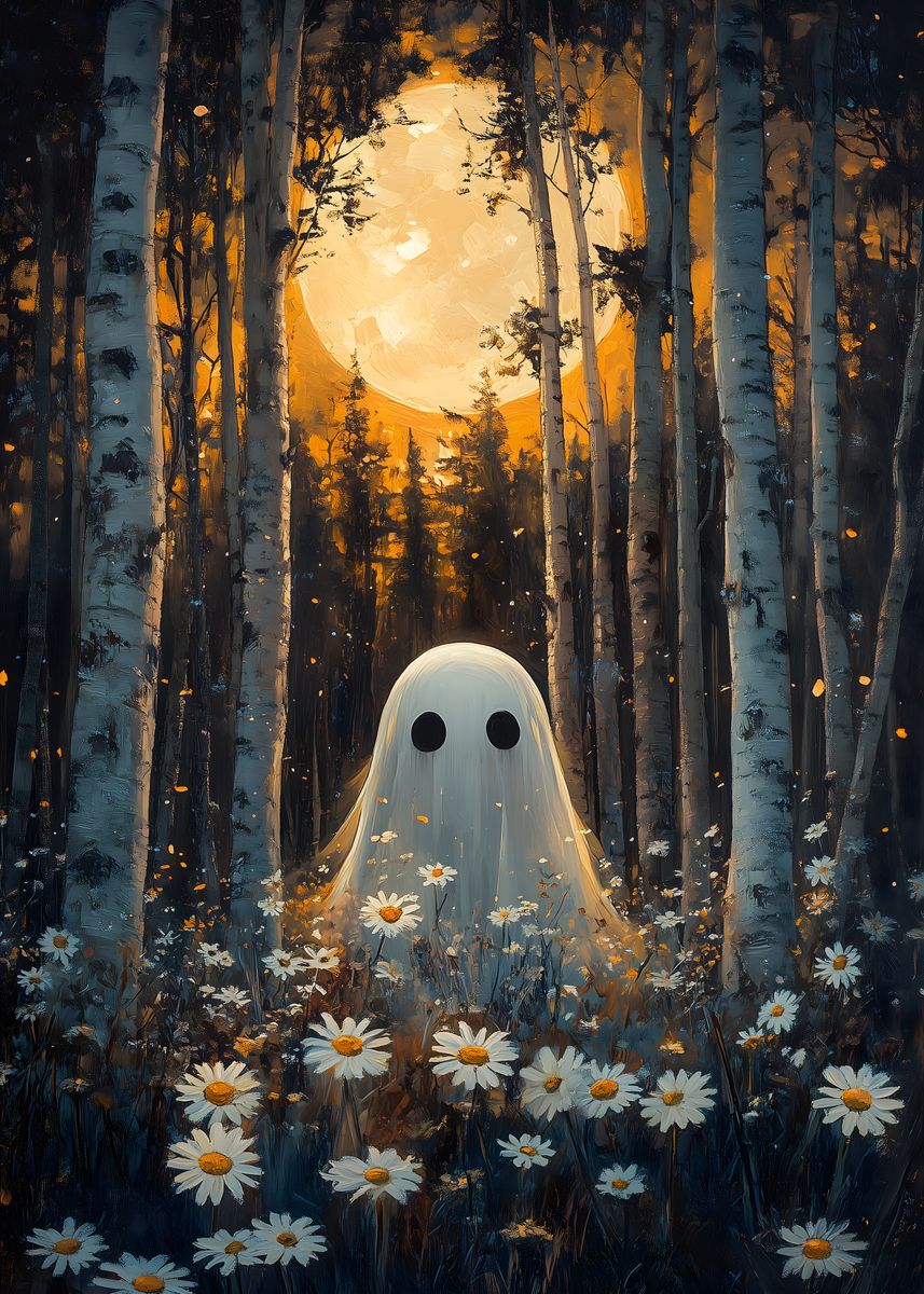 'Ghost in the Forest' Poster, picture, metal print, paint by ...