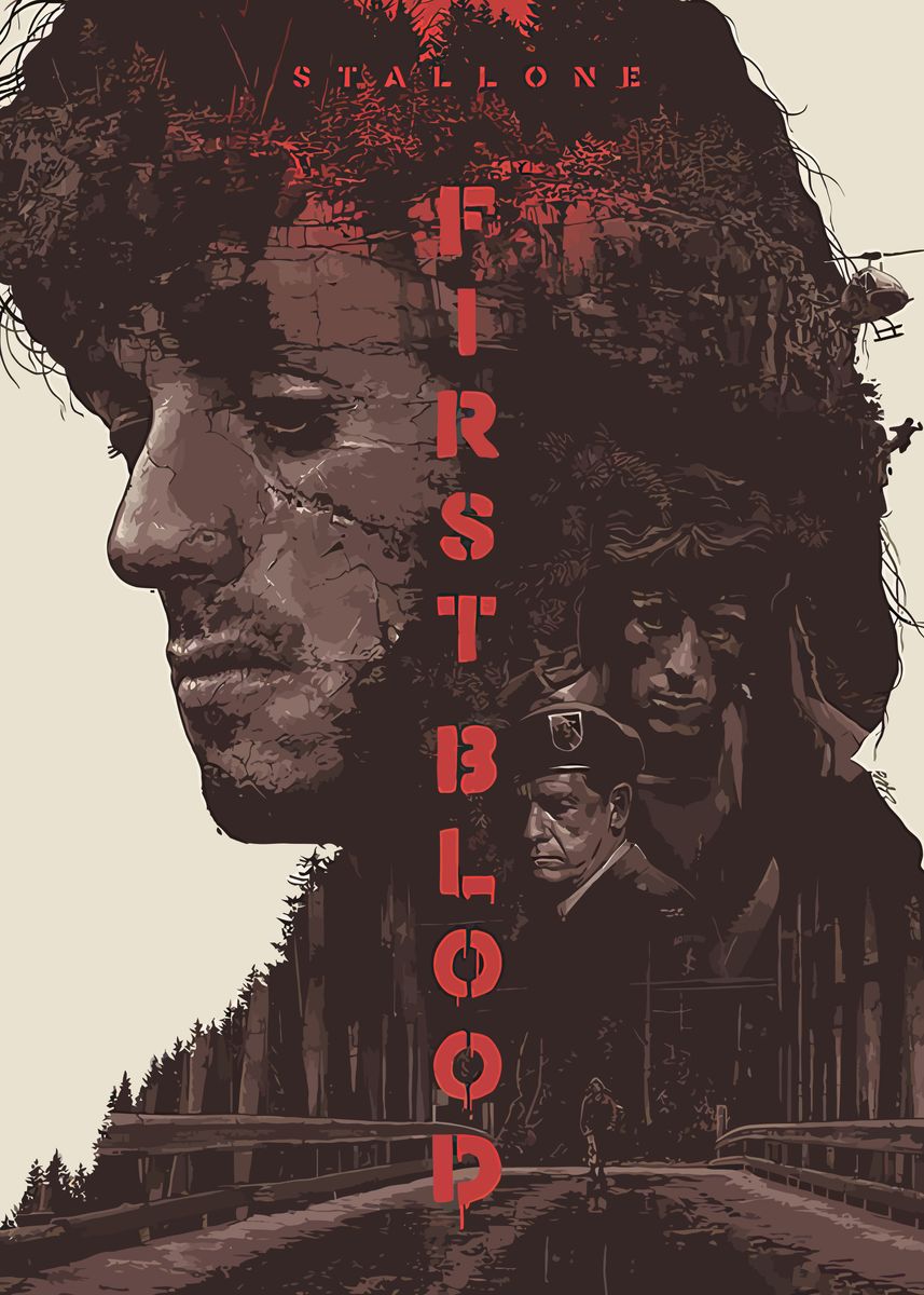 'First Blood Movie Poster' Poster, picture, metal print, paint by ...