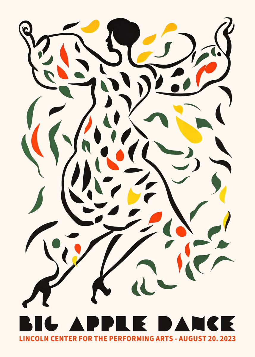 'Big Apple Dance Poster' Poster, picture, metal print, paint by ...