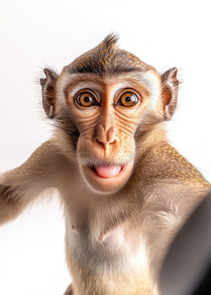 'Monkey Selfie' Poster, picture, metal print, paint by Usama Design ...