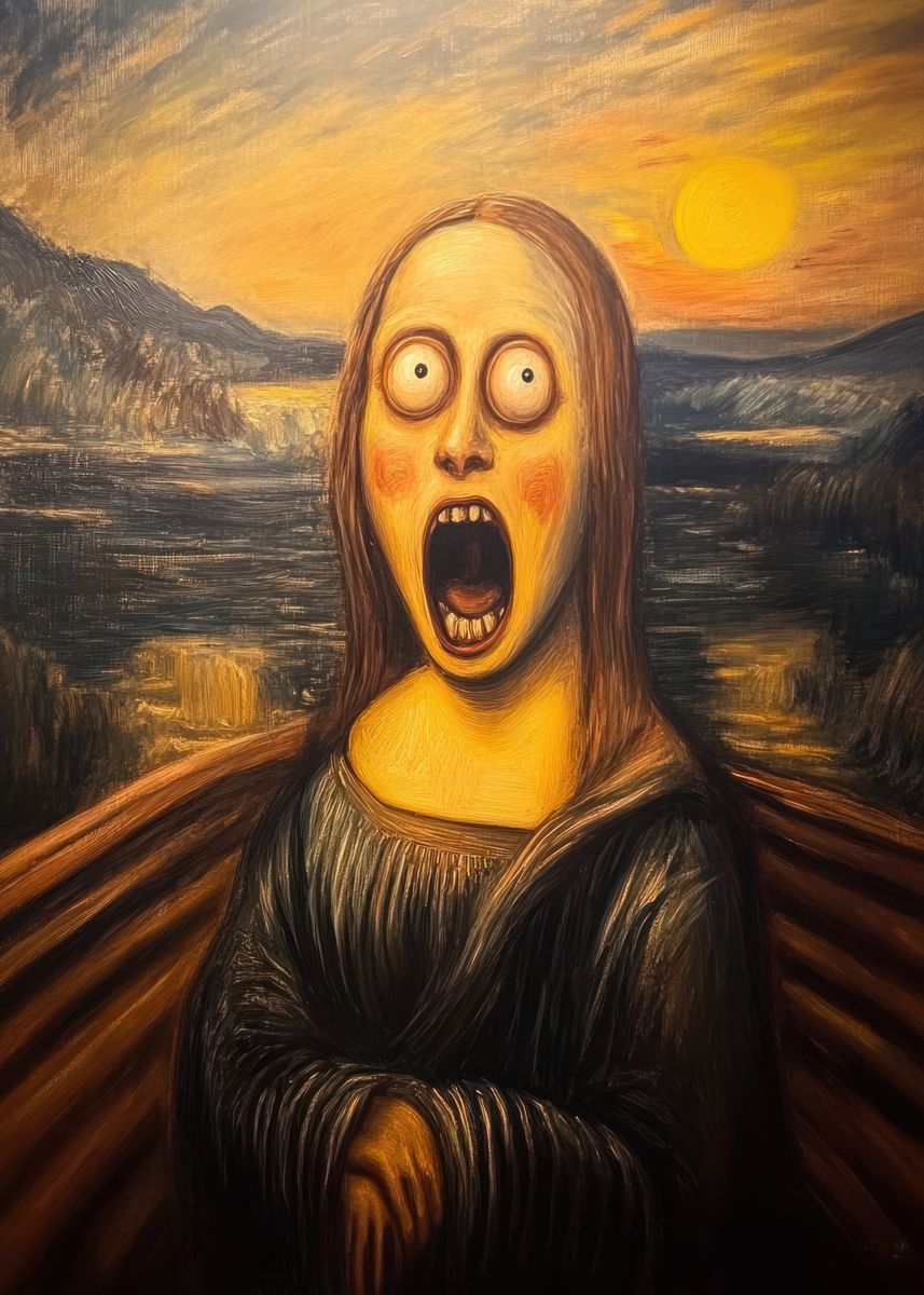 'Mona Lisa Scream' Poster, picture, metal print, paint by jodotodesign ...