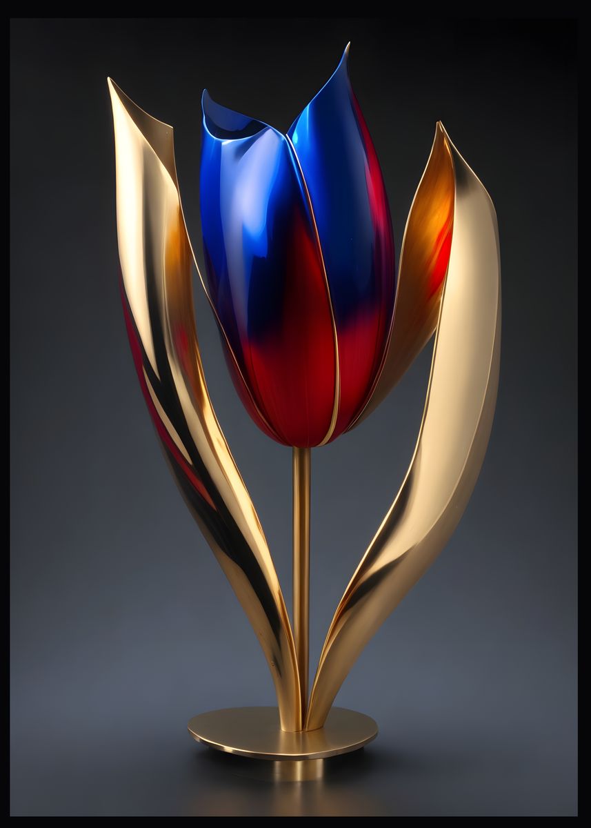 'Metal Tulip Sculpture' Poster, picture, metal print, paint by ...