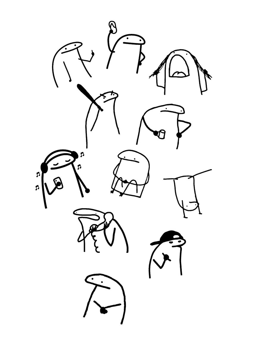 'Stick Figure People' Poster, picture, metal print, paint by DNSM ...