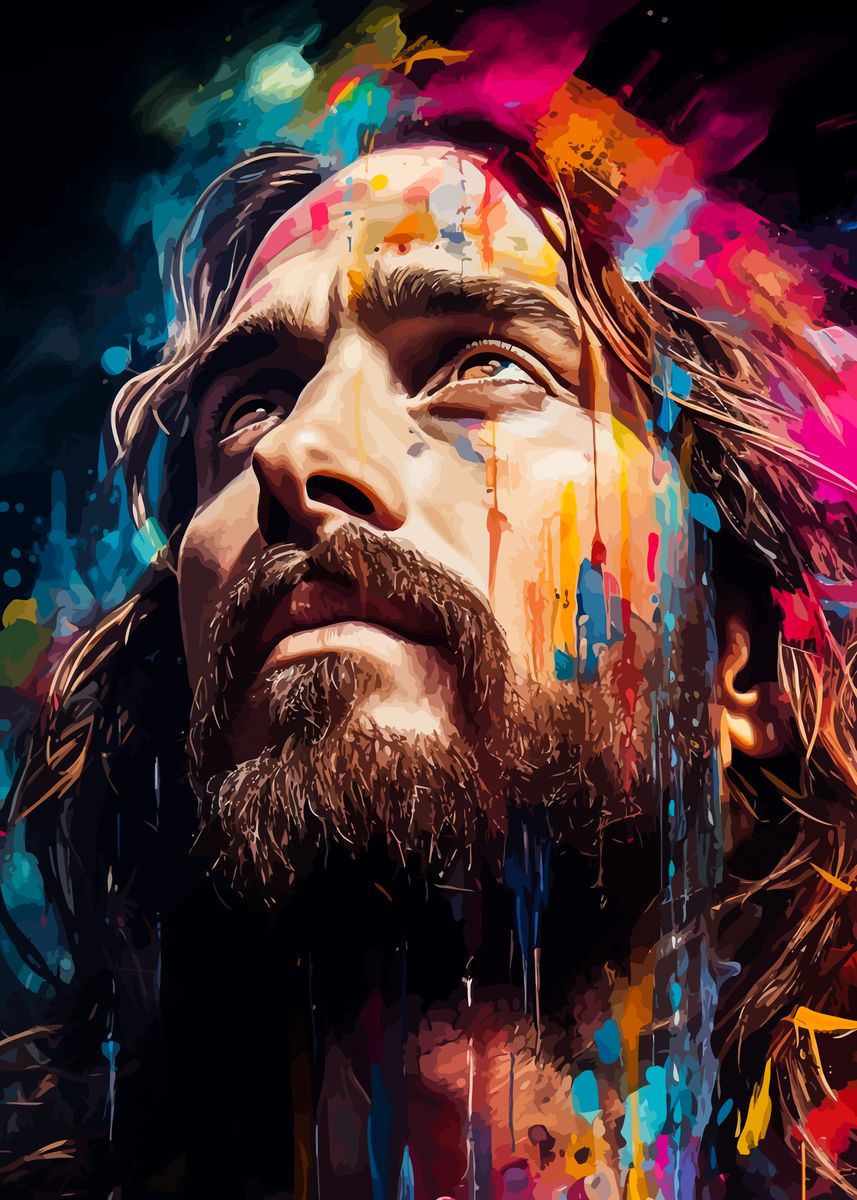 'Jesus painting' Poster, picture, metal print, paint by Black Four ...