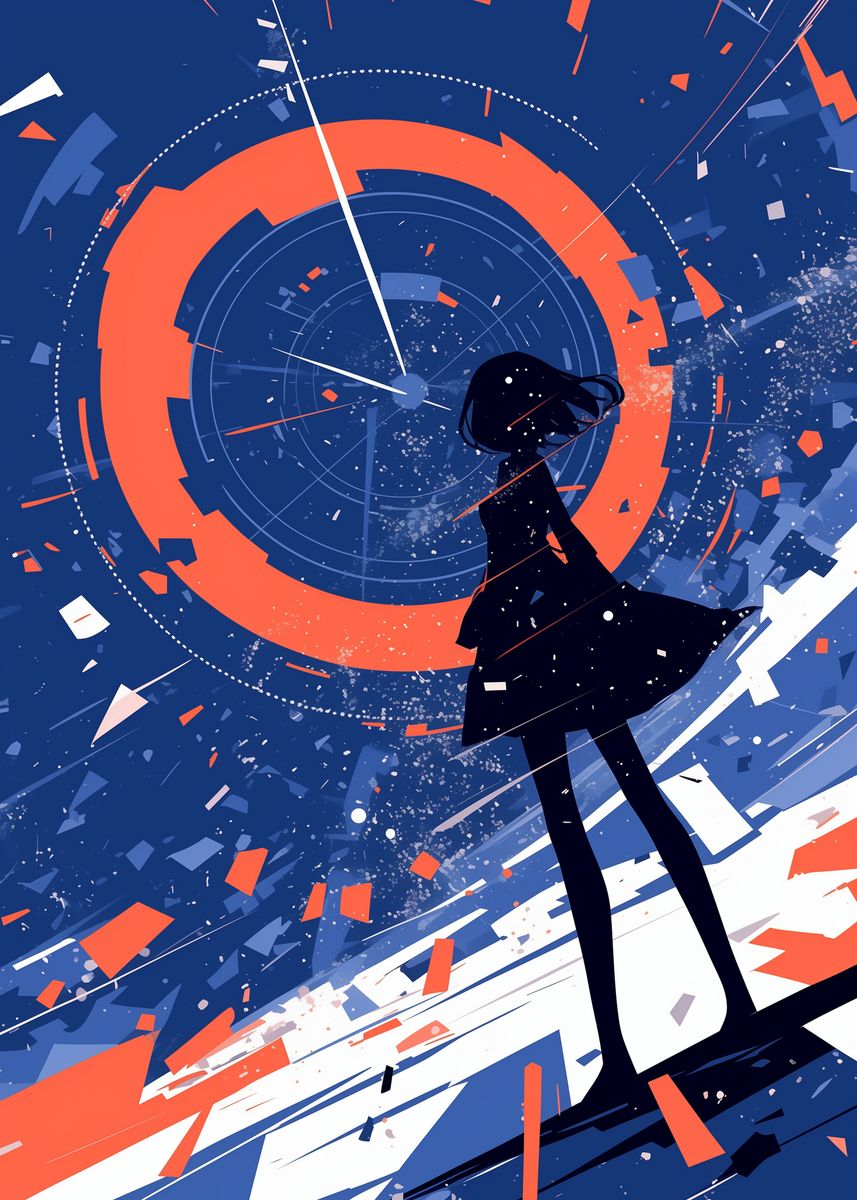 'Anime Girl Time Warp' Poster, picture, metal print, paint by Tomorrow ...