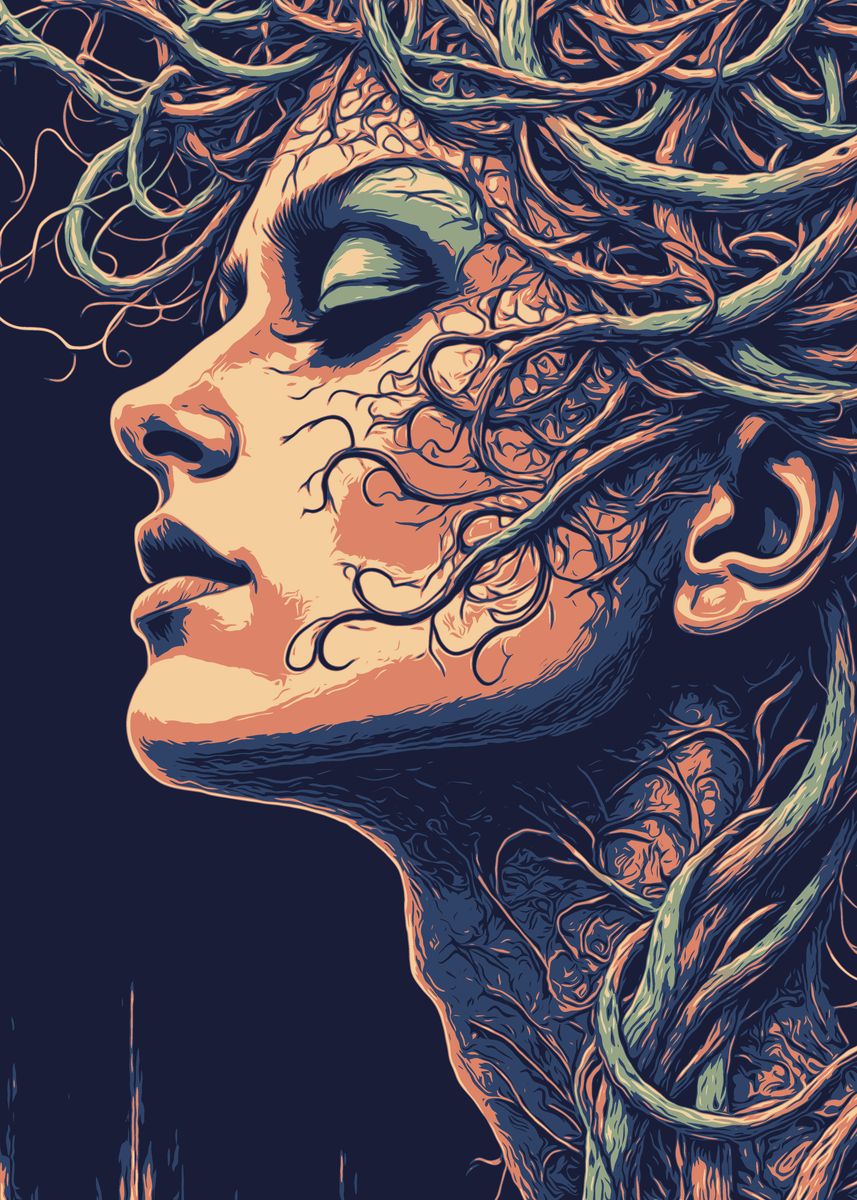 'Woman with Roots' Poster, picture, metal print, paint by Kamelyon ...