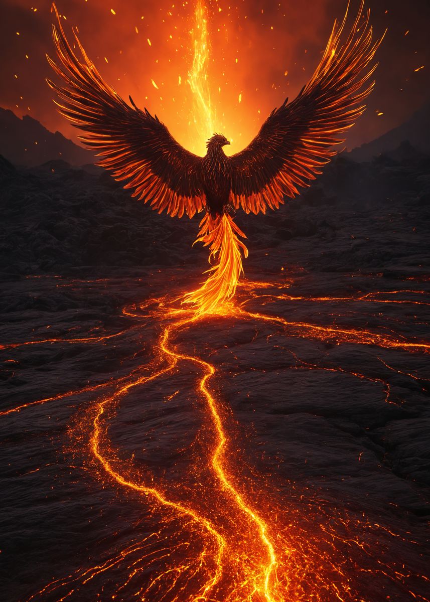'Blazing Phoenix' Poster, picture, metal print, paint by Psionic ...