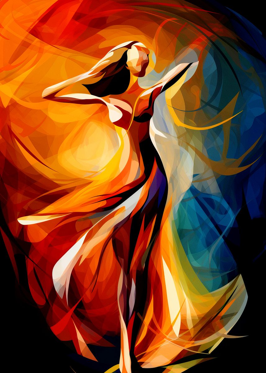 'Abstract Woman in Motion' Poster, picture, metal print, paint by ...