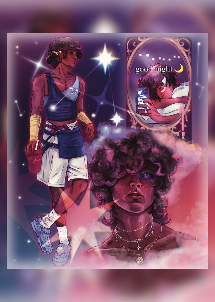 'Night Sky Portrait' Poster, picture, metal print, paint by Sychan ...