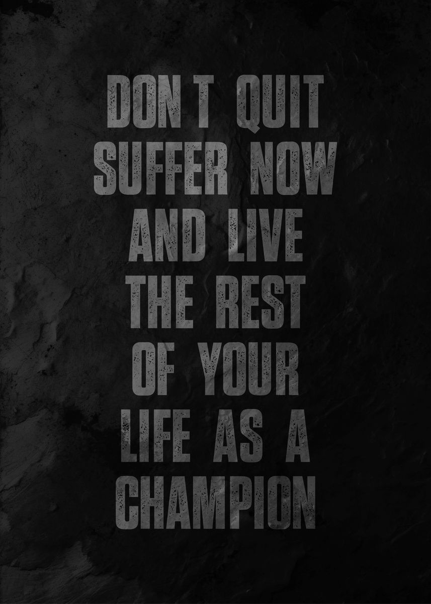 'Champion Mindset Quote' Poster, picture, metal print, paint by Lowpoly ...