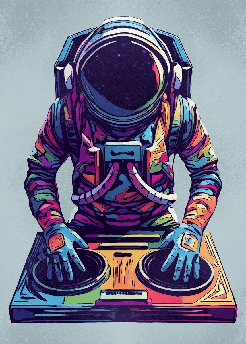 'Astronaut DJ spray paint art' Poster, picture, metal print, paint by ...