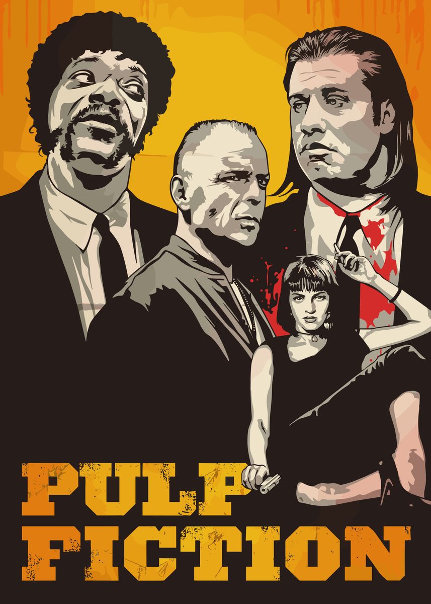 'Pulp Fiction' Poster, picture, metal print, paint by Postero | Displate