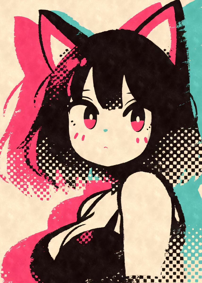 'Pop Art Anime Nekomimi' Poster, picture, metal print, paint by Masaki ...