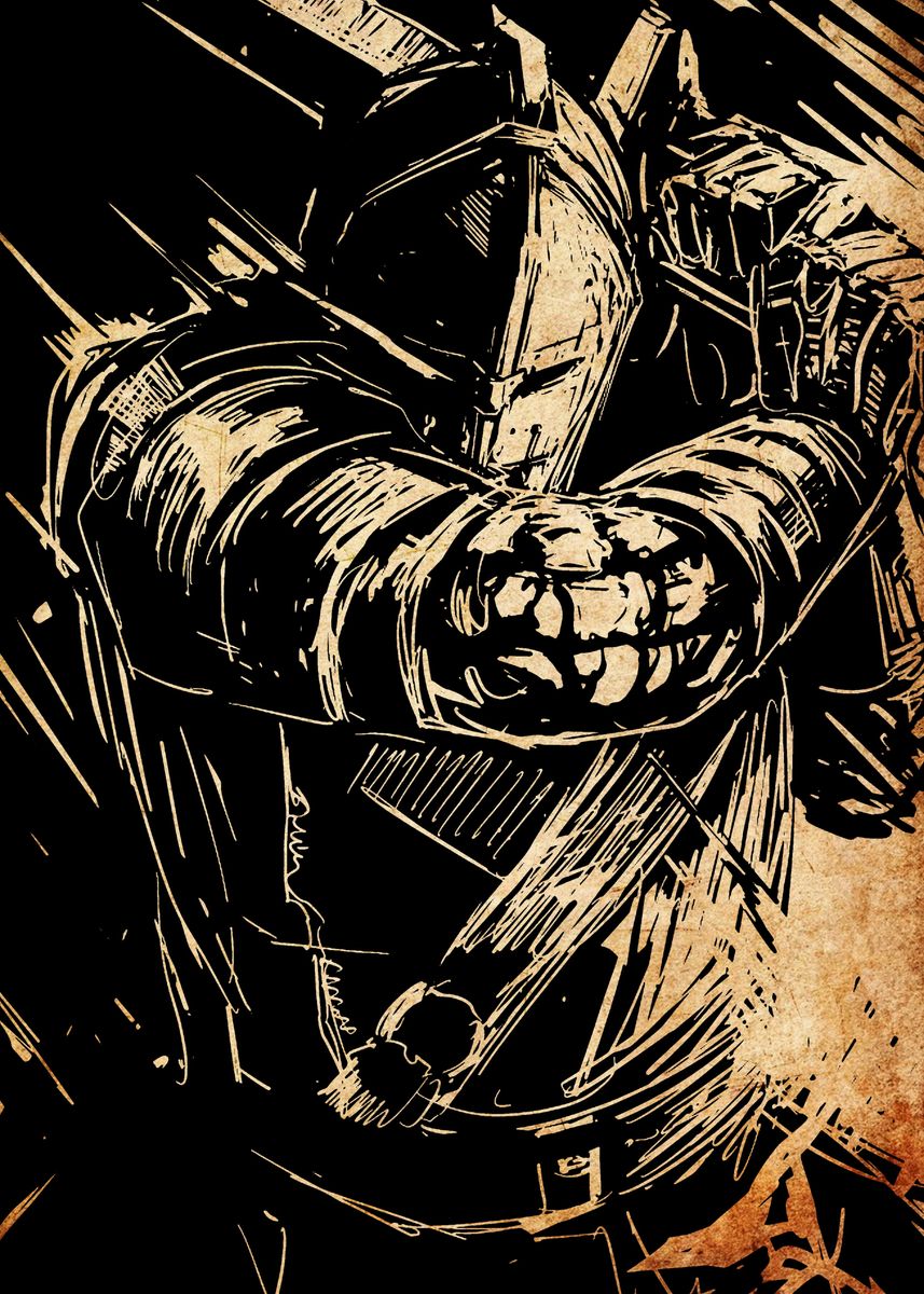 'Dark Knight Illustration' Poster, picture, metal print, paint by ...
