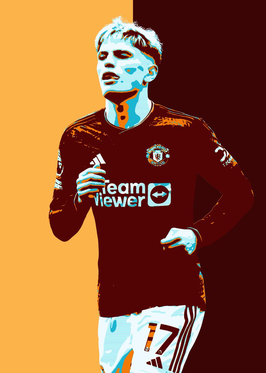 'Alejandro Garnacho' Poster, picture, metal print, paint by | Displate