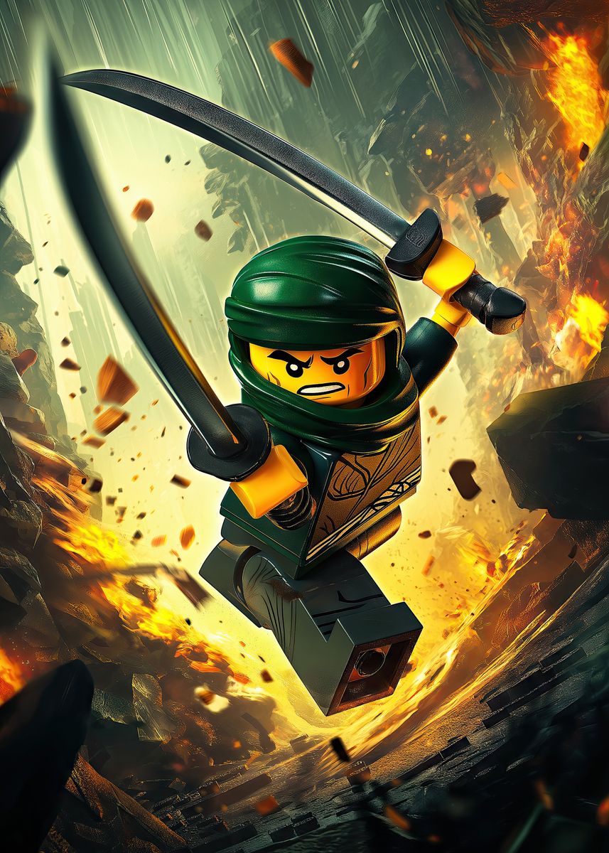 'Dual Wielding Ninjago' Poster, picture, metal print, paint by Ilyrin ...