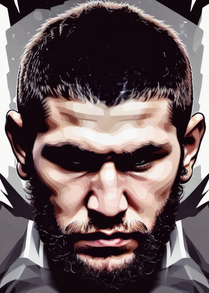 'Khabib Nurmagomedov Portrait' Poster, picture, metal print, paint by ...