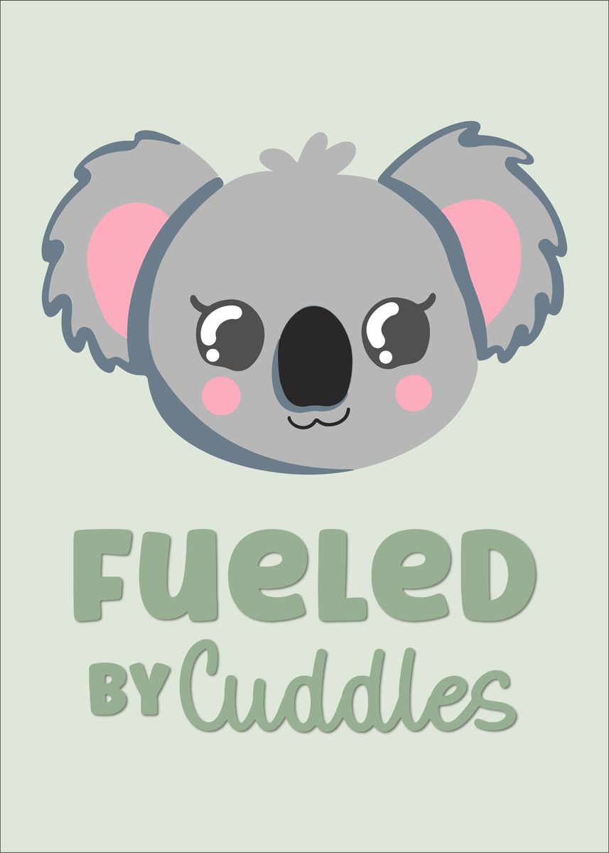 'Quote and Cute Baby Koala' Poster, picture, metal print, paint by ...