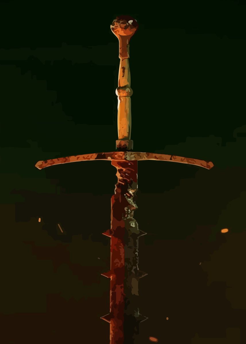 'Rusty Sword in Darkness' Poster, picture, metal print, paint by gum ...